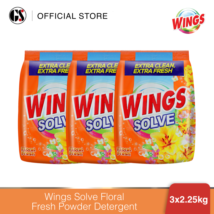 Wings Solve Floral Fresh Powder Detergent 2.25 kg Set of 3 | Lazada PH