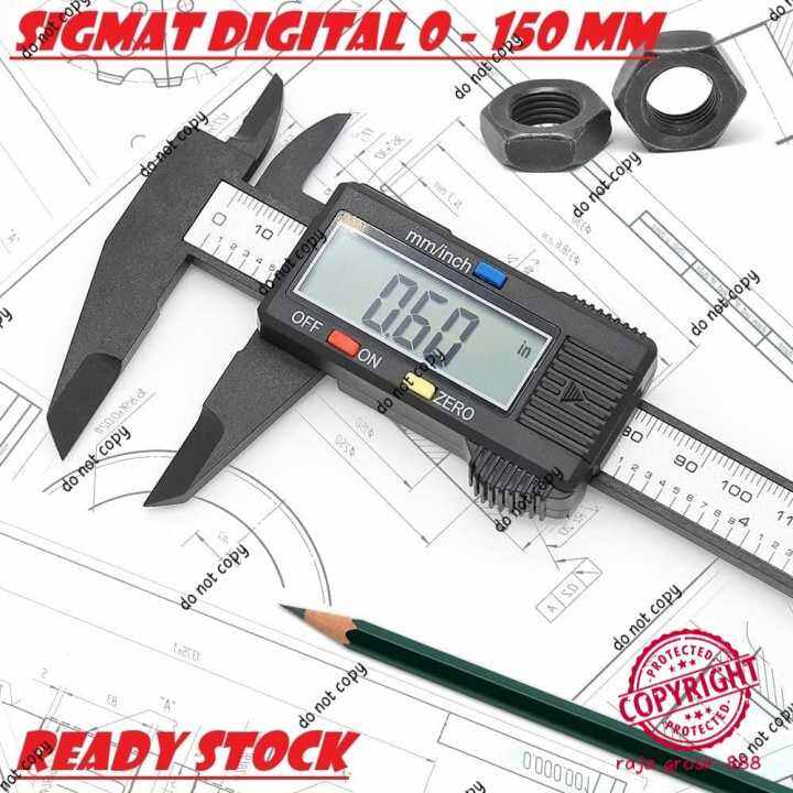Jangka Sorong Sigmat Digital Stainless Vernier Caliper Alat Ukur 150mm | Lazada Indonesia