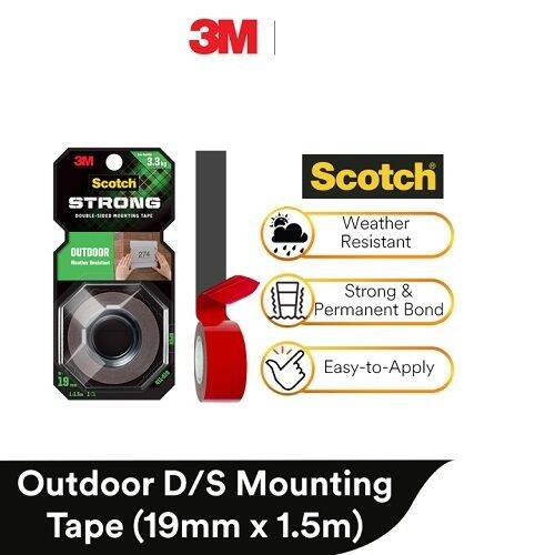 3M Scotch Outdoor Double Sided Mounting Tape 411-S19 19mmx1.5m | Lazada