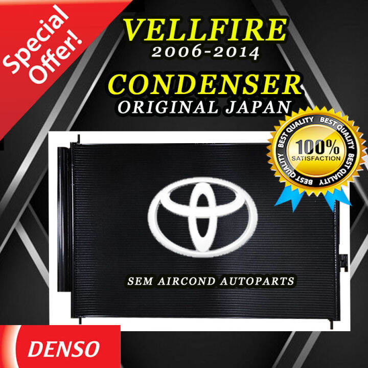 TOYOTA VELLFIRE ANH20 2006-2014 YEAR JAPAN ORIGINAL DENSO ND CONDENSER/ KONDENSER (CAR AIRCOND ...