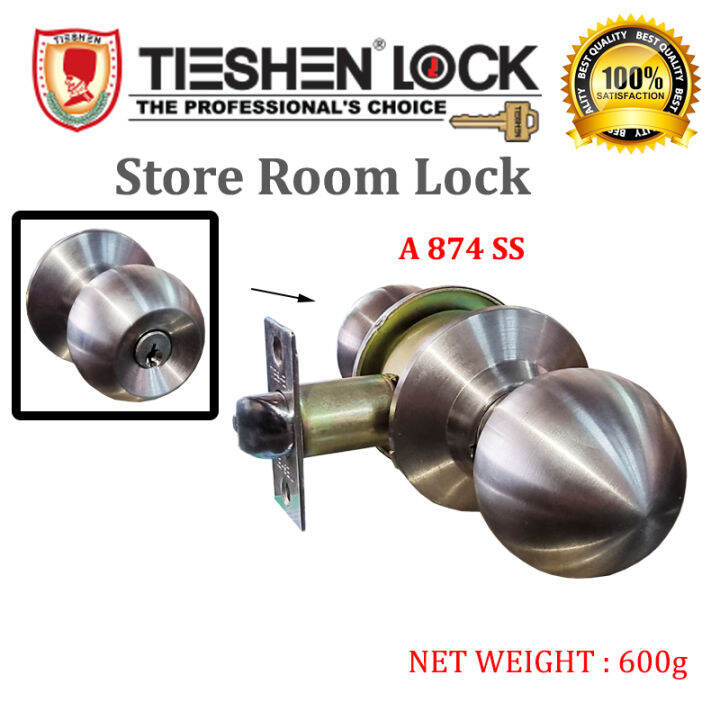 YY DiY A874SS TIESHEN Store Room Cylinder Door Lock Tombol Pintu | Lazada