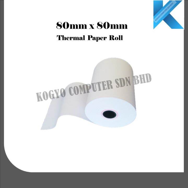 Thermal Paper Rolls 80mm X 80mm , 55 meter 68gsm | Lazada