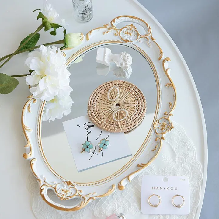 Small Wall Mirror Irregular Bathroom Makeup Mirror Gold Luxury ...