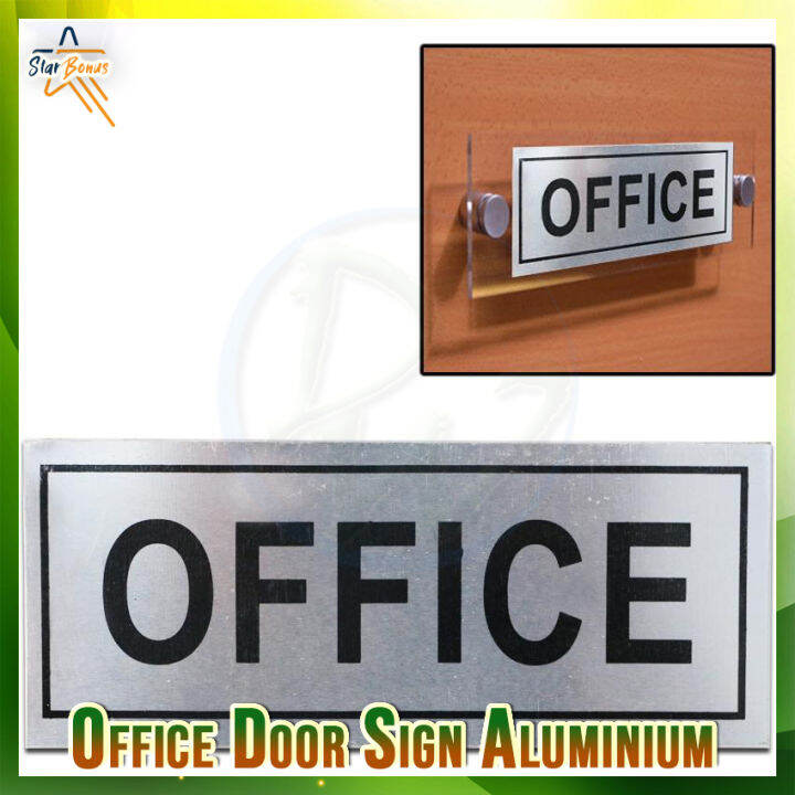 Office Door Sign Aluminium Plaque Shop Office Self Adhesive Sticker ...