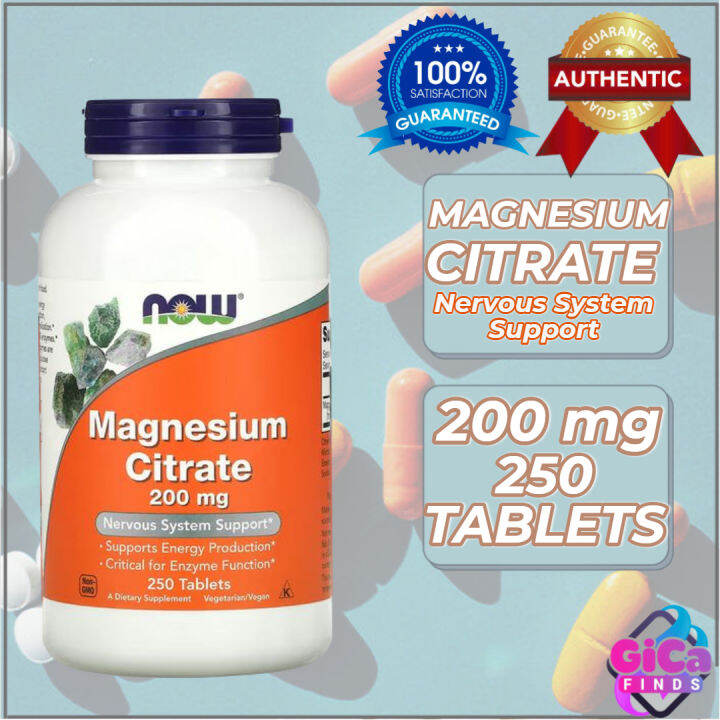 NOW Foods, Magnesium Citrate, 200 mg, 250 Tablets | Lazada PH