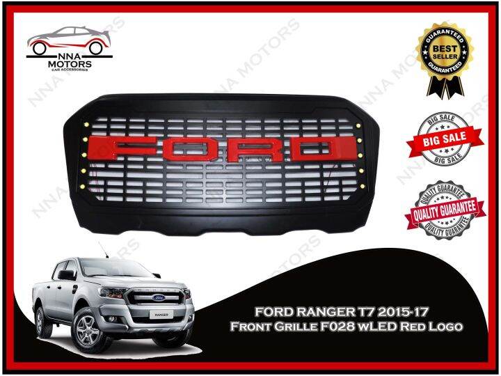 Ford Ranger T7 2015 2016 2017 Front Grille Car Grill Guard All Black ...