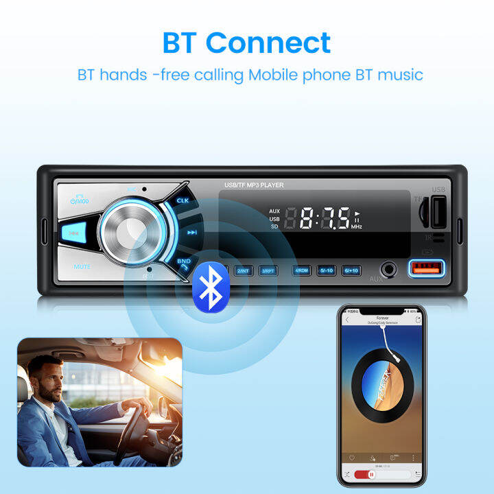 Stereo Mobil dengan Kontrol Aplikasi Ponsel Single 1 DIN Bluetooth Head ...