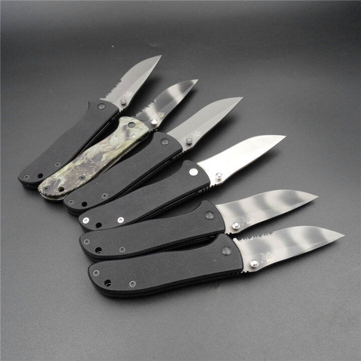 Domestic boutique small folding knife three-edged wood 7007 serrated ...