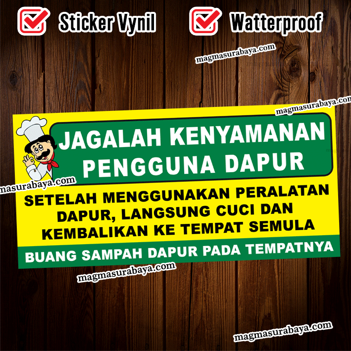 Stiker Jagalah kenyamanan Pengguna dapur - jagalah kebersihan | Lazada ...