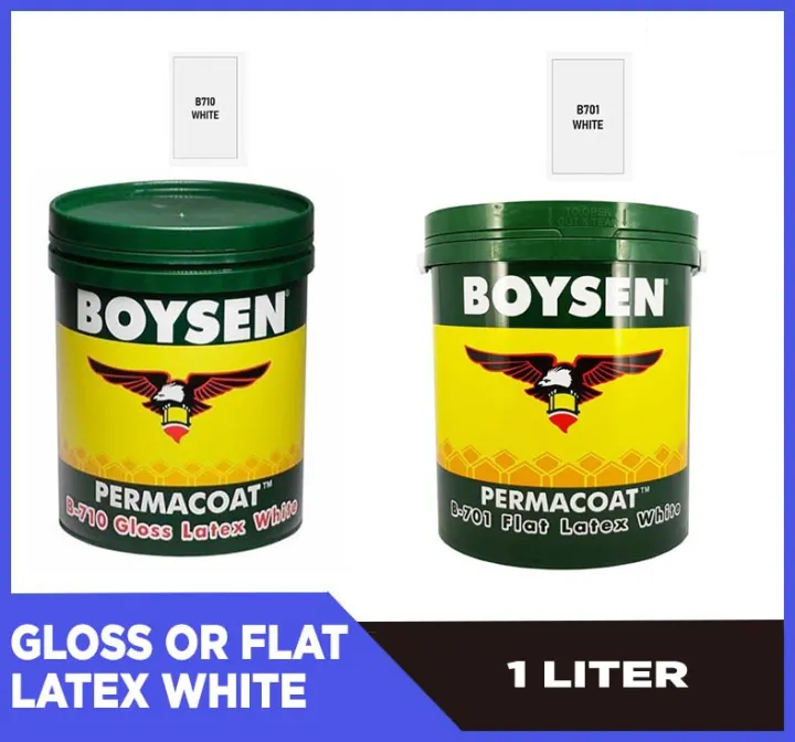 BOYSEN 1 LITER LATEX WHITE 2 VARIANTS: GLOSS#710 OR FLAT#701 | Lazada PH