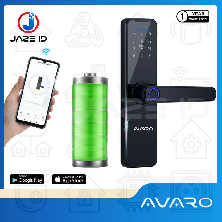 AVARO Smart Door Lock Handle RFID Fingerprint Waterproof WIFI PIN | Lazada Indonesia