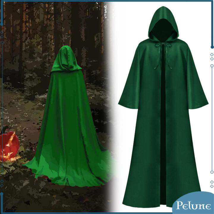 Pelune Halloween Long Cape Death Cape Cowl Outfit Cosplay Cape Robe for ...