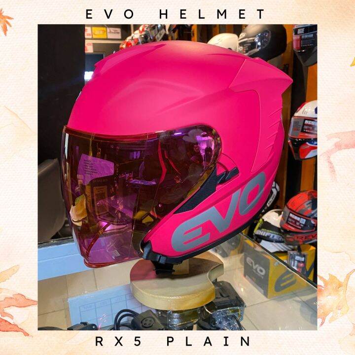 EVO HELMET RX5 plain fuschia half face helmet | Lazada PH