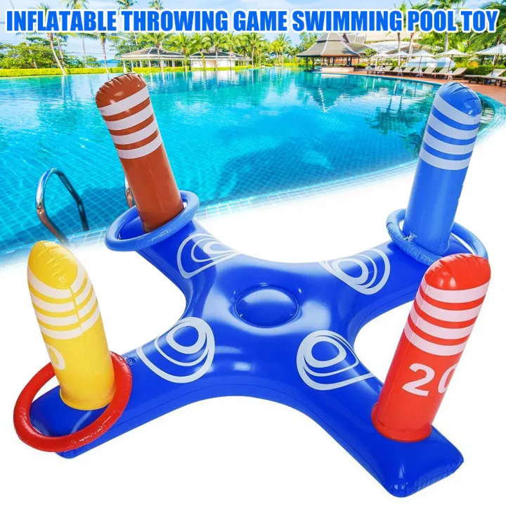 Inflatable Ring Toss Pool Game Toys Floating Swimming Pool Ring Toss Toys Set Lazada Ph