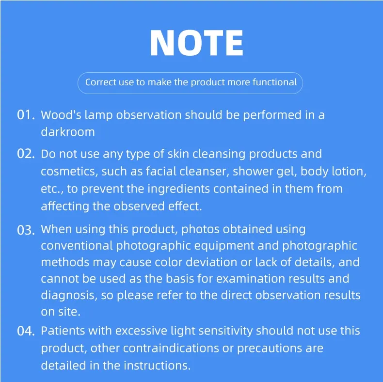 Skin Examination Test Medical Wood's Lamp Dermoscope Skin Analyzer ...