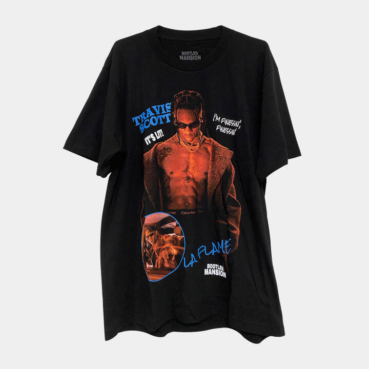 (Bootleg Mansion) "Travis Scott" Tee เสื้อยืดคอกลมแขนสั้น สกรีนลาย ...