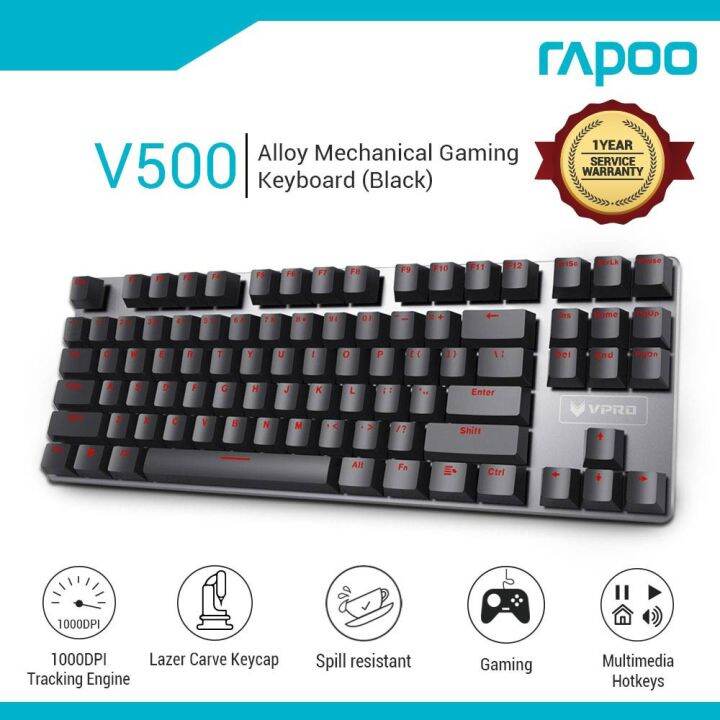 Factory direct sale Rapoo V500 Alloy Mechanical Gaming Keyboard wired keyboard Lifecycle50 ...