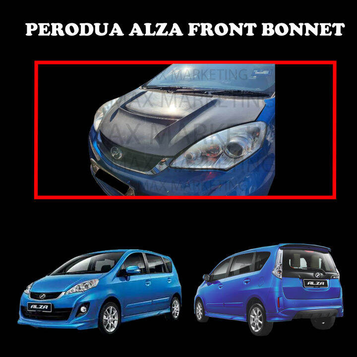 PERODUA ALZA FRONT BONNET (FIBER GLASS)SKIRT LIP BODYKIT | Lazada