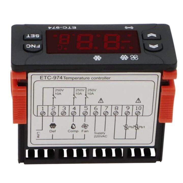 ETC-974 Digital Temperature Controller Refrigeration Defrost Thermostat For Cold Storage Freezer ...