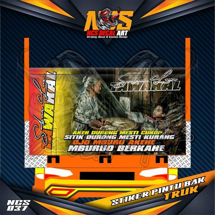 Stiker Decal Pintu Bak Belakang SABAR LAN TAWAKAL All Truk Canter ...