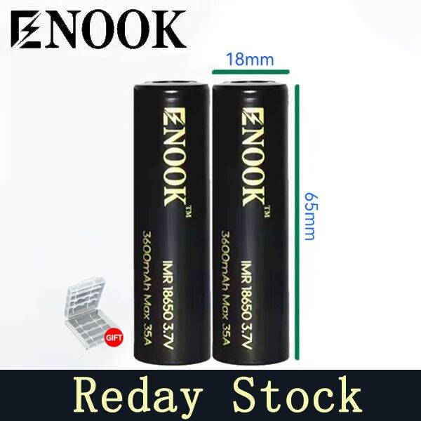 Enook 18650 3600mAh 35A 3.7v Rechargeable battery lithium ion battery ...