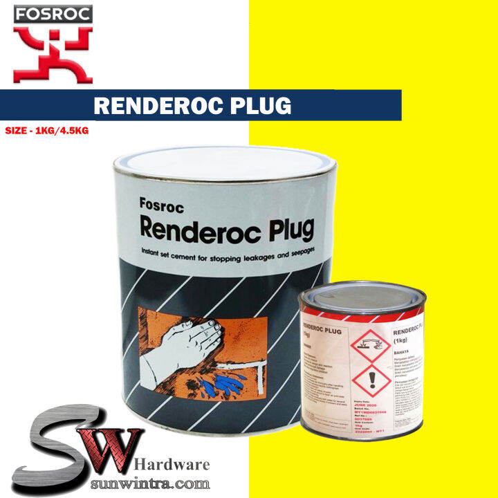 FOSROC HYDROPLUG RENDEROC PLUG 1KG WATERPLUG / SIMEN CEPAT KERING | Lazada