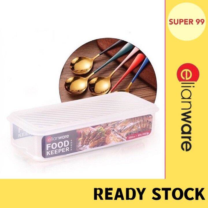 ELIANWARE (1.85L)BPA FREE Long Rectangular Transparent Fridge Freezer ...