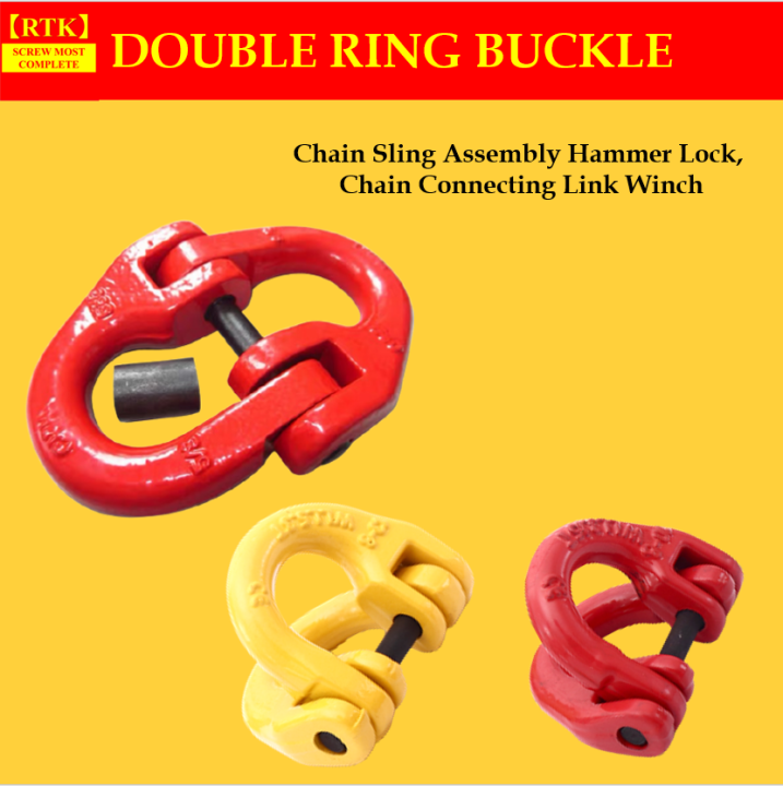 RTK 1T-8T Double Ring Butterfly Buckle Chain Sling Assembly Hammer Lock ...