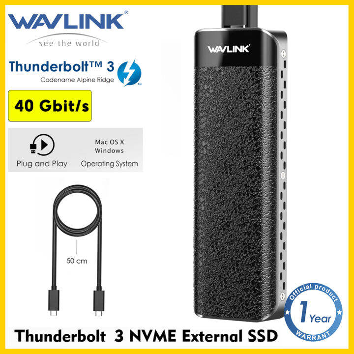 Wavlink Thunderbolt 3 NVME SSD Enclosure แบบพกพา PCIe NVME SSD Hard ...