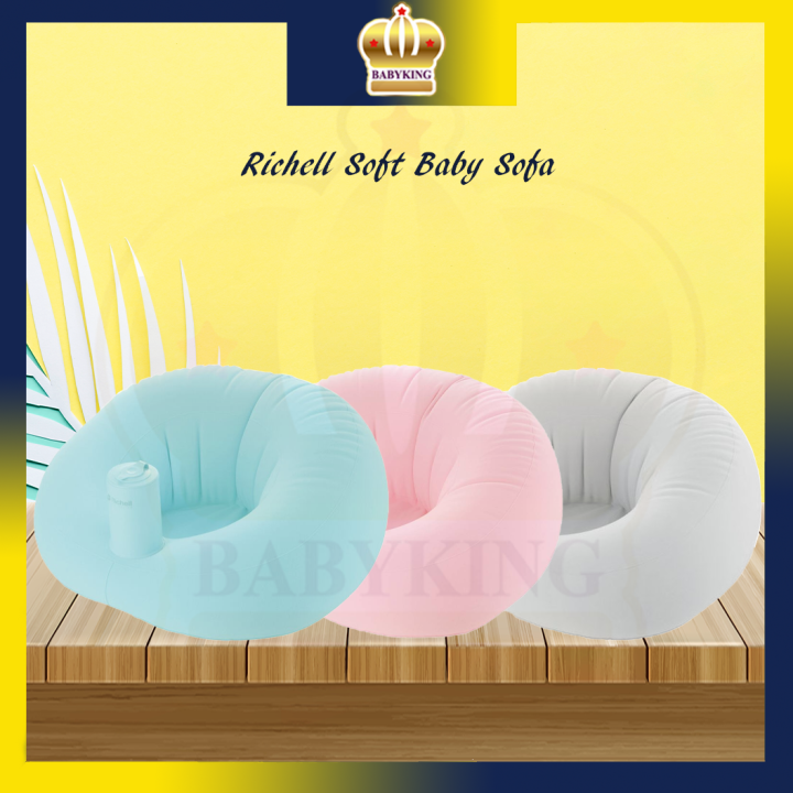 Original Richell Soft Baby Sofa Baby Floor Seat + 3 Colors Choice | Lazada