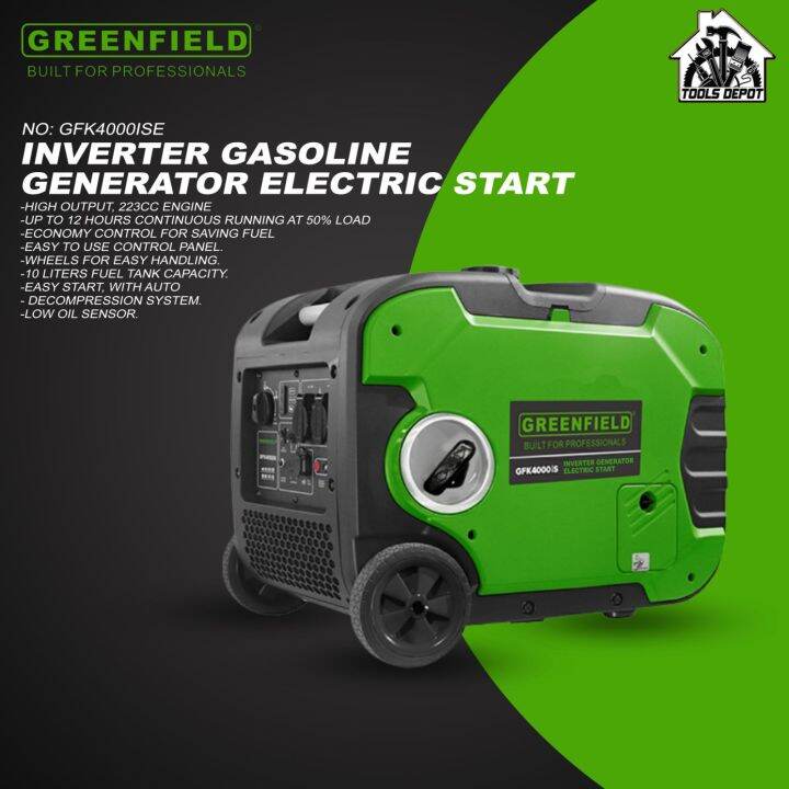 GREENFIELD 4000W Electric Start Inverter Gasoline Generator GFK4000ISE ...