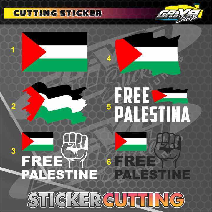 sticker cutting - stiker FREE PALESTINE stiker PALESTINA motor mobil ...