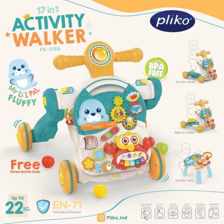 Pliko Activity Walker 17 in 1 PK-0186 ( Alat Bantu Jalan Anak ...