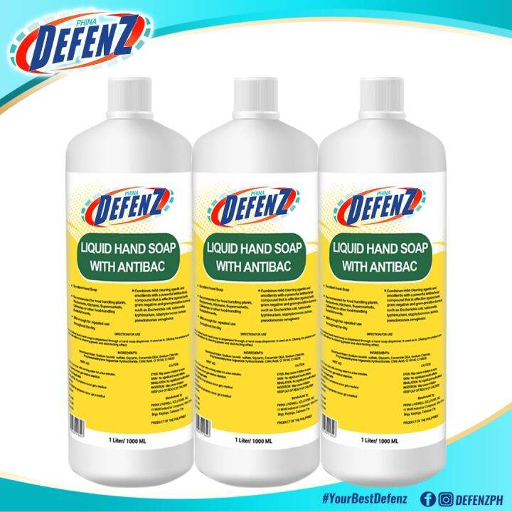 Defenz Liquid Hand Soap with Antibac 3x 1L | Lazada PH