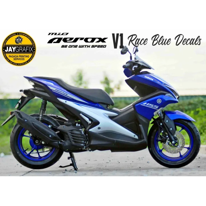 【Ready Stock】 Aerox V1 Race Blue Decals | Lazada PH