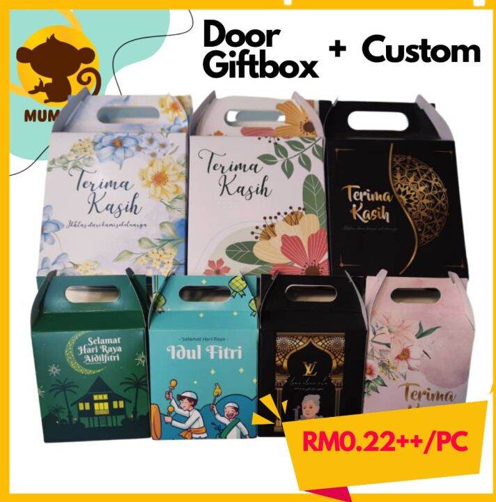 50pcs custom door gift box Goodies Doorgift custom design sesuai untuk ...