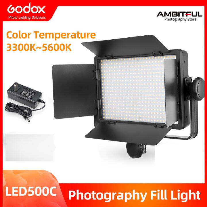 Godox LED500C 32W Bi-Color 3300K-5600K Photography Panel Fill Light ...
