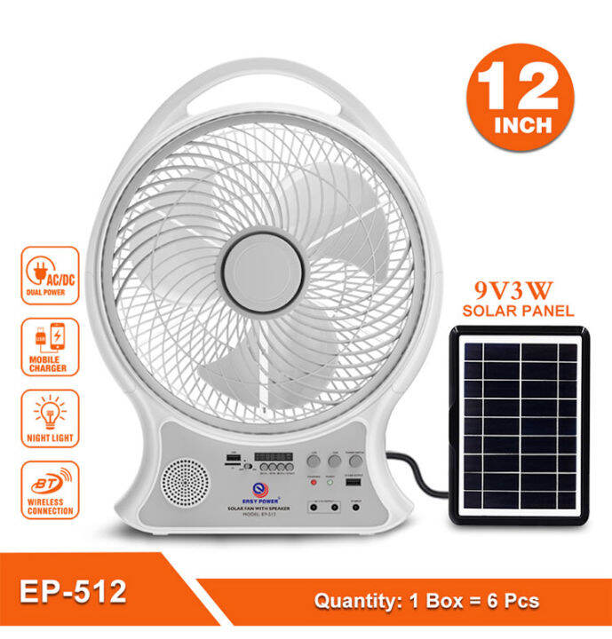 Rechargeable Fan, Battery Solar Powered Electric, Fan Solar Table ...