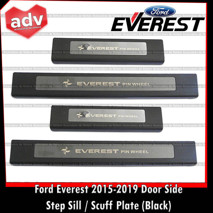 Ford Everest 2015-2019 Door Side Step Sill / Scuff Plate (Black ...