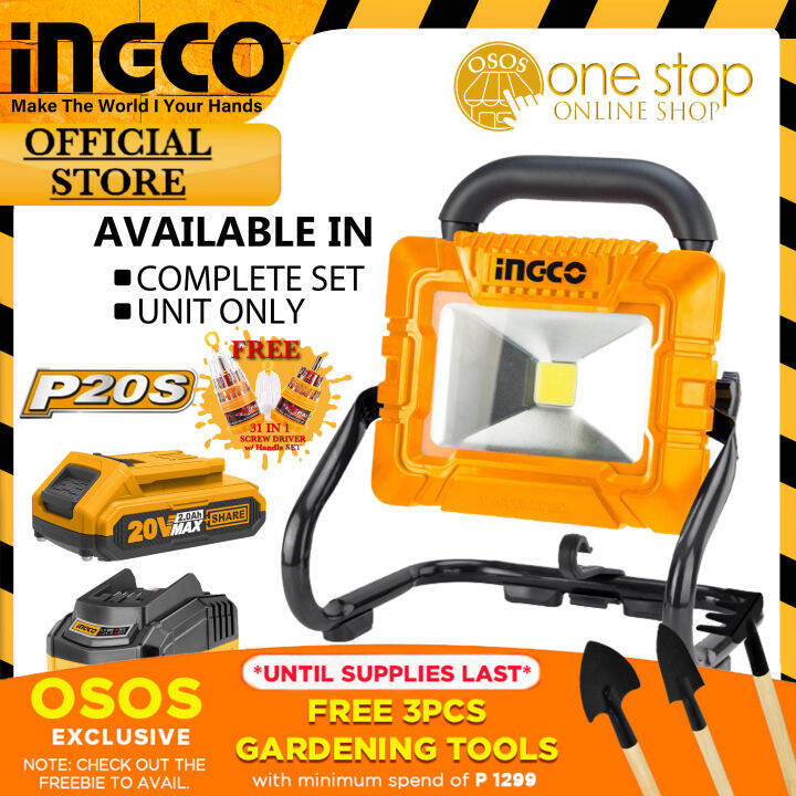 Ingco Lithium-Ion Work Lamp 20V CWLI2025 POWERSHARE •OSOS• | Lazada PH