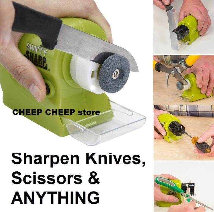 Swifty Sharp Tool & Knife Sharpener - Cordless Motorized Knife Scissors ...