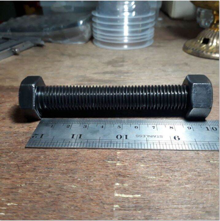 BAUT MUR BAJA KUNCI 19 8.8 M12 X 100 (10CM) BAUD HTB M12X100 PANJANG 10CM 10 CM HEXA PITCH DRAT ...