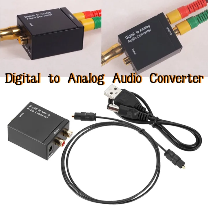 Digital to Analog Audio Converter Digital Optical CoaxCoaxialToslink to Analog RCA L/R Audio ...