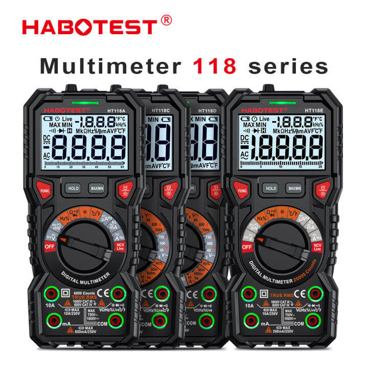 HABOTEST HT118 Digital Multimeter 1000V AC/DC High Precision Multimeter ...