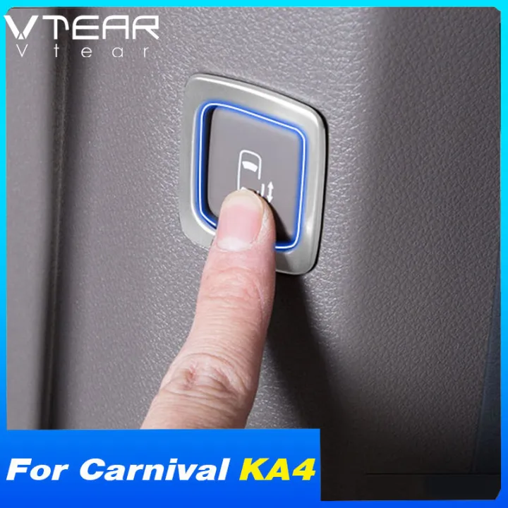 Vtear สำหรับ Kia เทศกาล KA4 2022 2021รถกลางประตูสวิทช์ปุ่มแพทช์สแตนเลสตกแต่งการปรับเปลี่ยน ...
