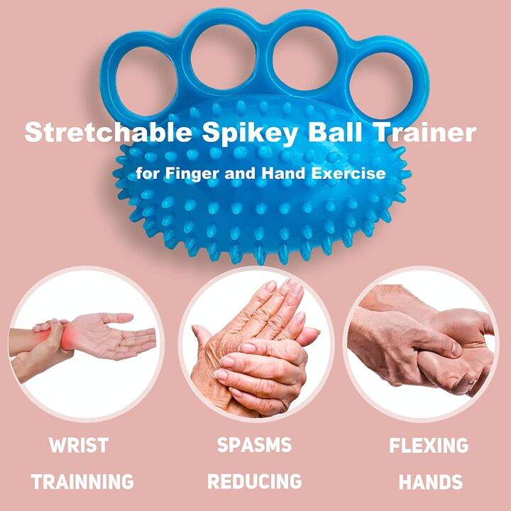 SUPERSPORT Hand Grip Exercise Spiky Yoga Ball with Wrist Strap Rope ...