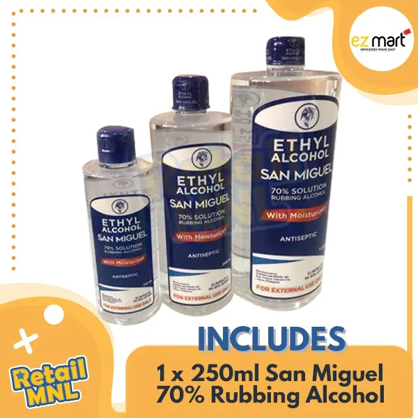 Retailmnl San Miguel Ethyl Alcohol 70 Solution with Moisturizer and Antiseptic | Lazada PH