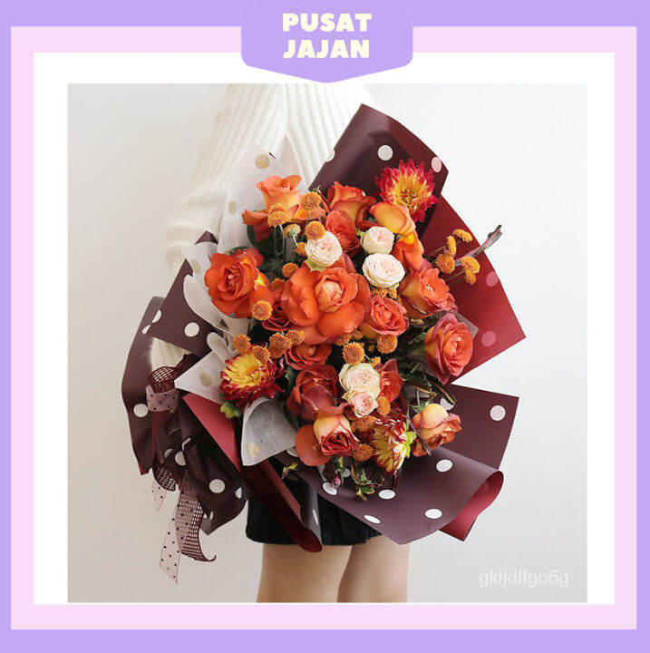 Pusat jajan-FLOWER WRAPPING GOLD LINE COLOR (ECER) TRANSPARENT ...