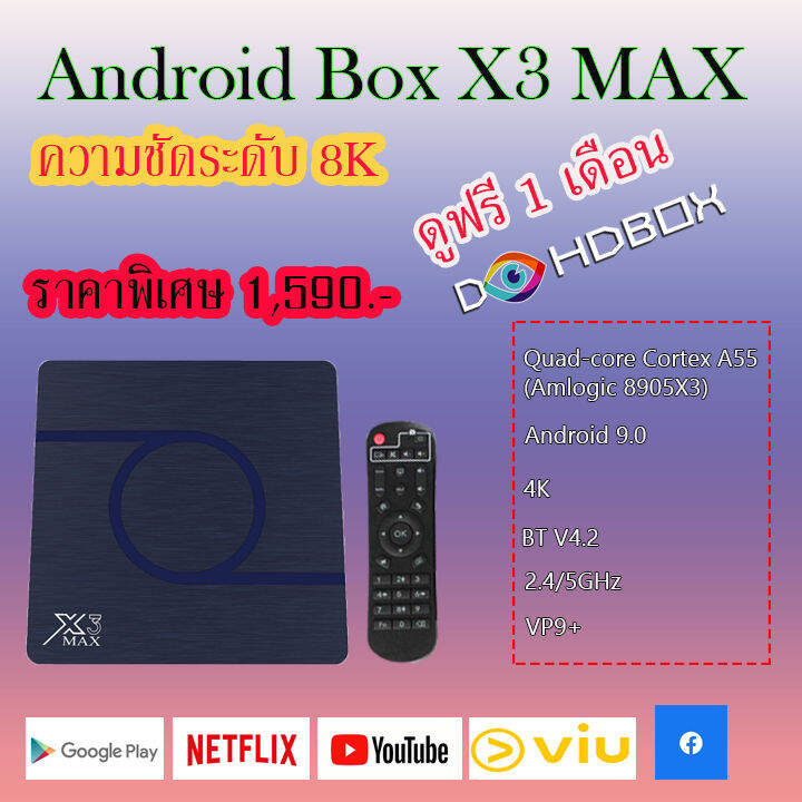 Android TV BOX X3 MAX กล่องทีวี ความชัดระดับ 8K | Lazada.co.th