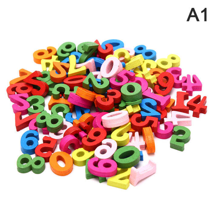 Magical house Tlapu 100PCS/Set Colorful Wooden Numbers Letter For ...